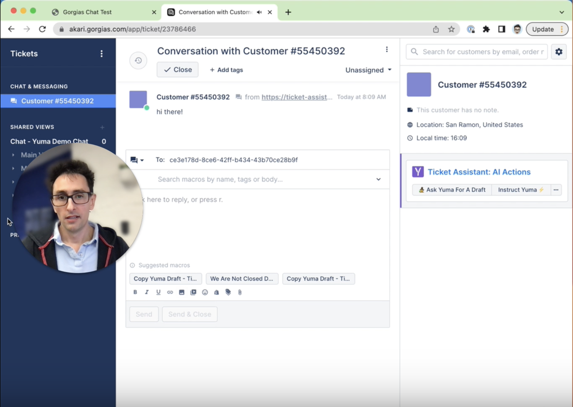 Take care of your shoppers with Gorgias & Ticket Assistant by Yuma AI